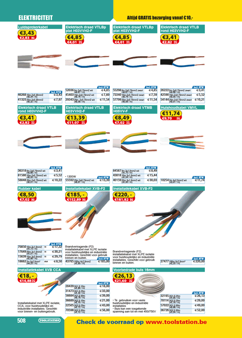 Installatiekabel XVB CCA 3G1.5 50m