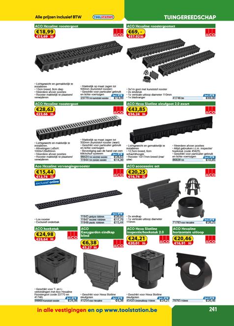 ACO Hexa Slotline sleufgoot 2.0 zwart 1m