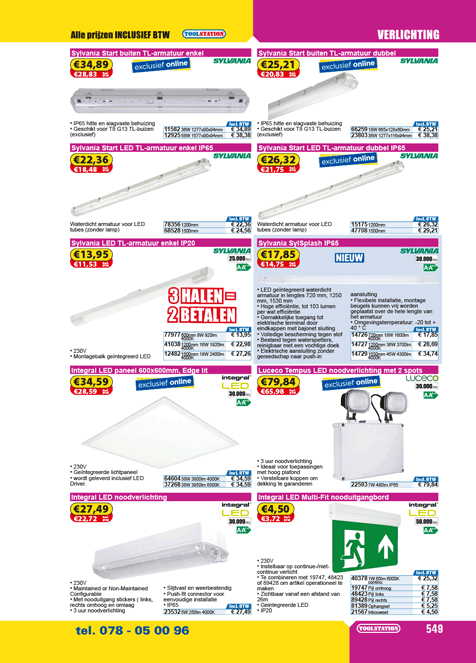 Integral LED Multi-Fit nooduitgangbord 1W 60lm 6000K continu