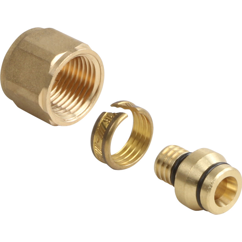 Henco NL klemkoppeling 3-delig messing knel